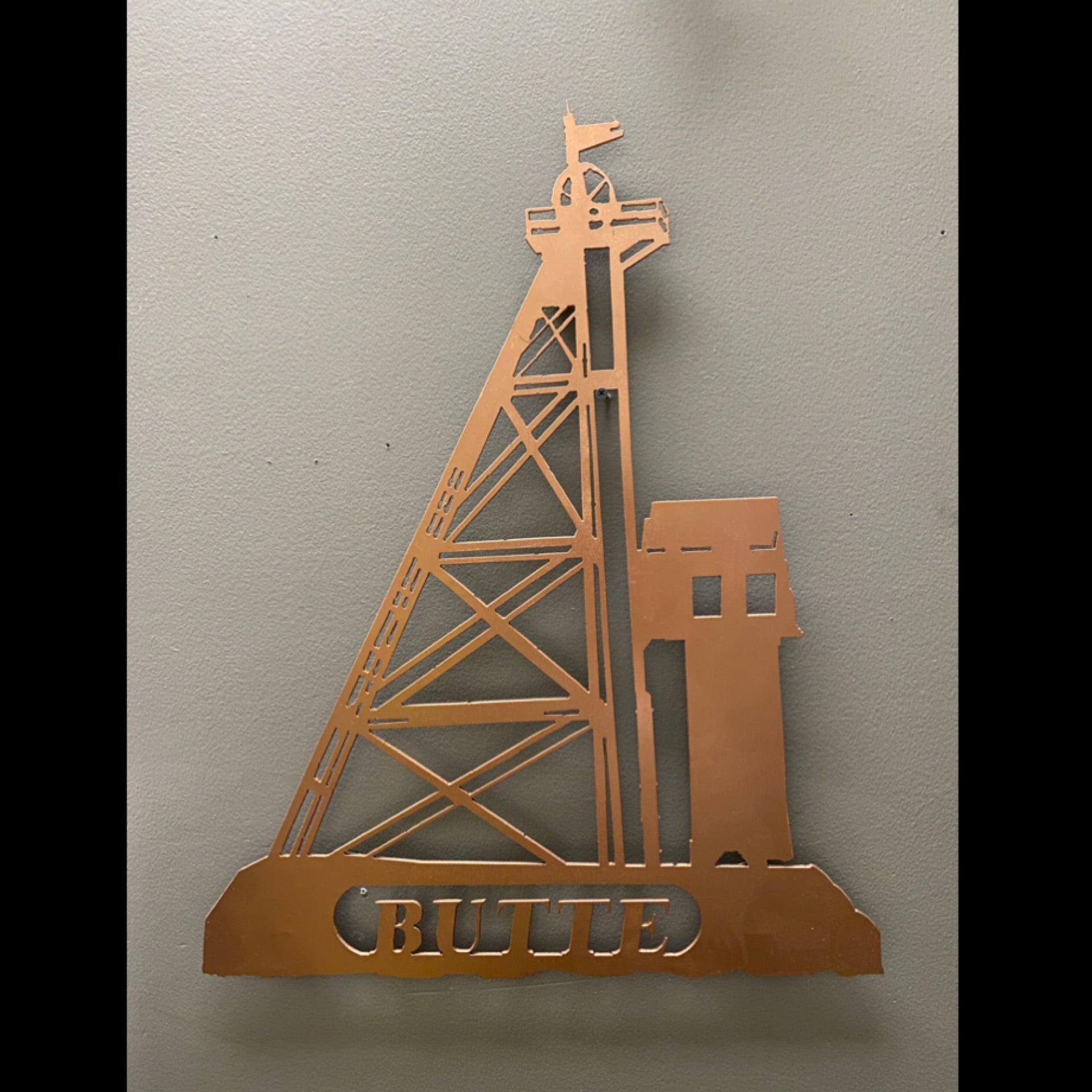 Copper Headframe BUTTE Metal Wall Art 23"x19" | BUTTE STUFF
